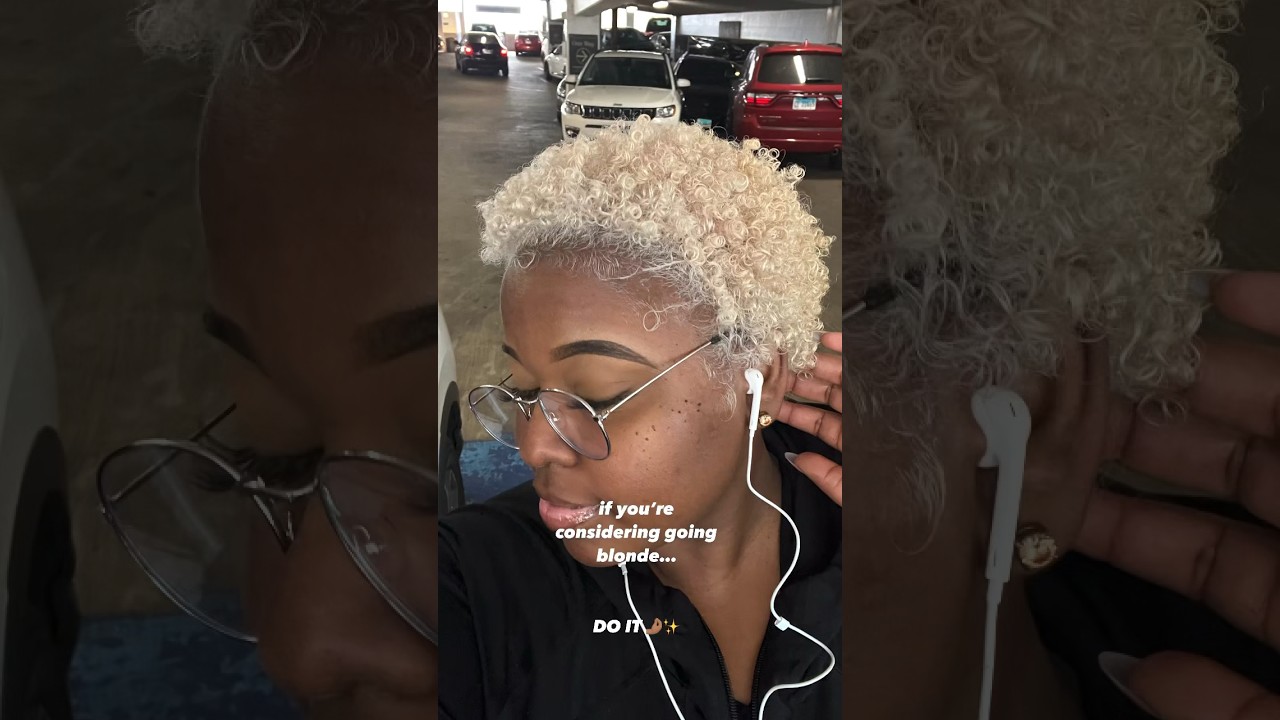 my PLATINUM BLONDE  transformation 🥰✨| #minimoments #naturalhair