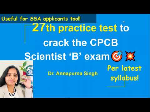 27th Practice test for CPCB Scientist B| Useful for SSA aspirants too!! #jobs2023 #centralgovtjobs