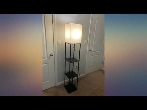 SUNMORY Floor Lamp with Shelves, Modern Square Standing Lamp with 3 Color review