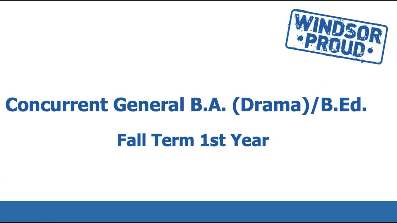 First Year Courses - Education - Concurrent Drama