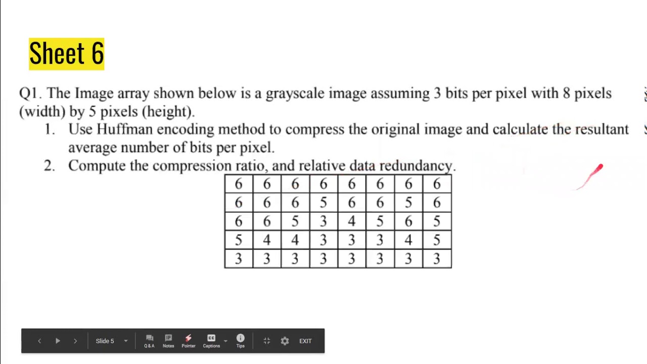 Image Compression - Sheet 8