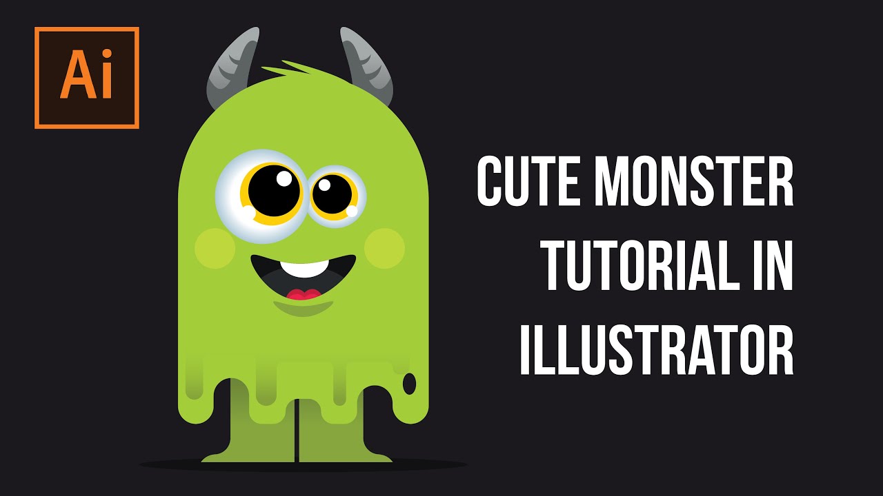 Flat Design Monster tutorial in Illustrator