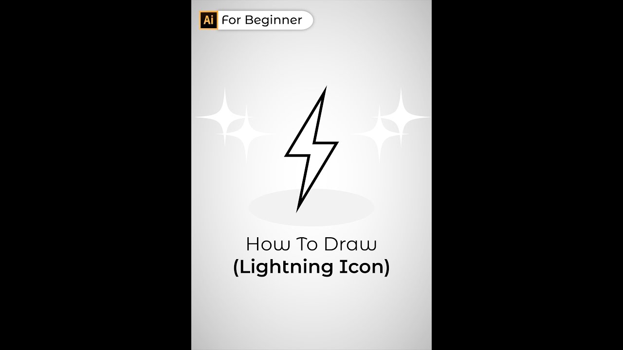 How to draw Icon in adobe illustrator - Lightning Icon #illustratorcc #tutorial