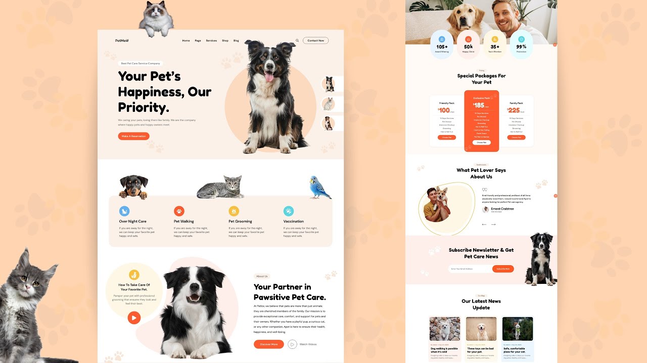 How To Make Responsive Pet Shop Website Using HTML CSS & JavaScript