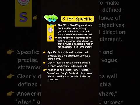 S for Specific - SMART Goals #mba #shorts #smart #goals