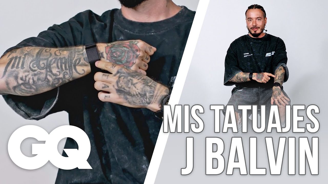 J Balvin muestra sus tatuajes y explica la historia detrás de ellos | Tattoo Tour |  GQ México