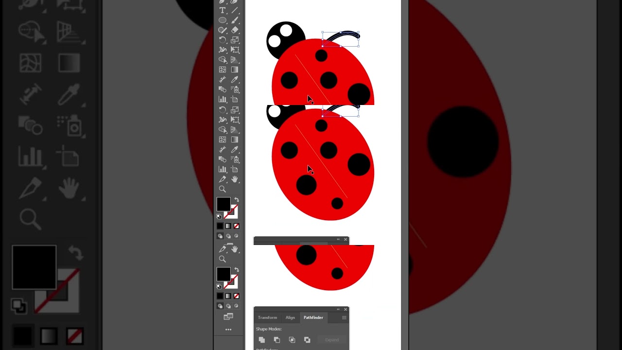 How to make Beetle in Adobe Illustrator #shorts @SGraphicDesign vector image