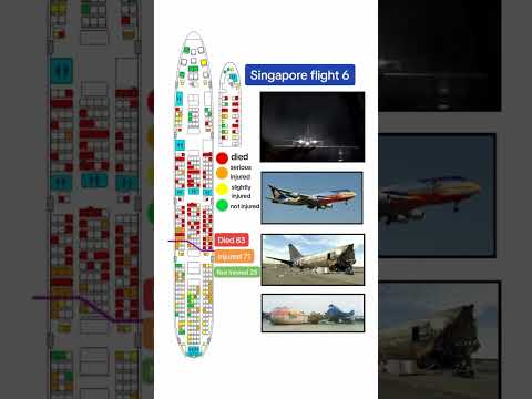 Singapore Airlines Flight 6 passenger fatality and injury seat map layout #singaporeairlines #crash