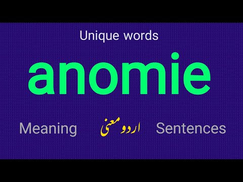 | unique words| anomie | Meaning in Urdu | Meaning in English | English vocabulary |