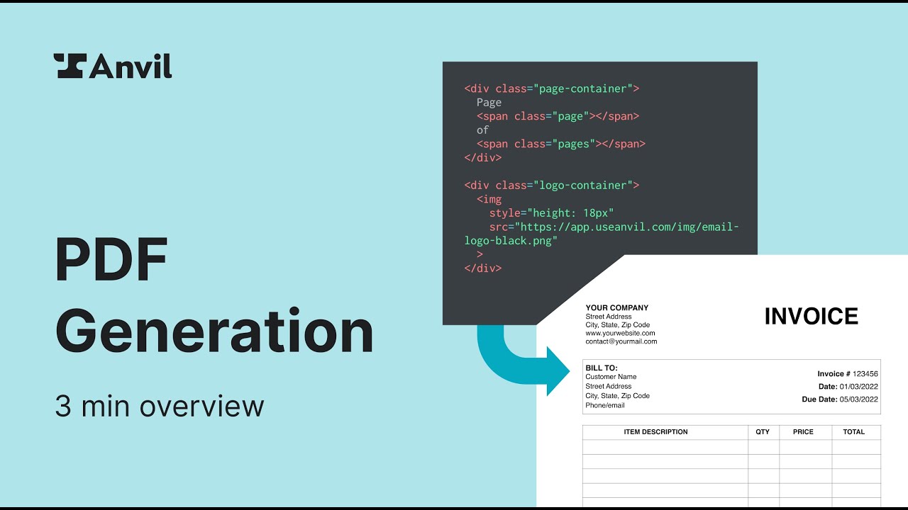 How to generate PDFs using Anvil's API