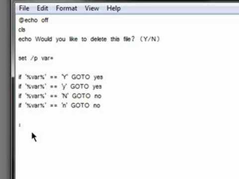 BATCH TUTORIAL: Deleting Batch File