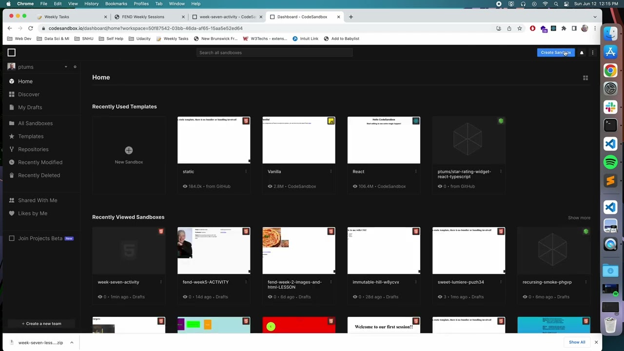 Upload Activity/Lesson Code Sandbox