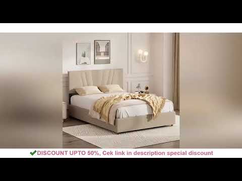 Queen Upholstered Platform Bed With Lift Storage, Queen Bed Frame With Tufted Headboard, Wooden Quee