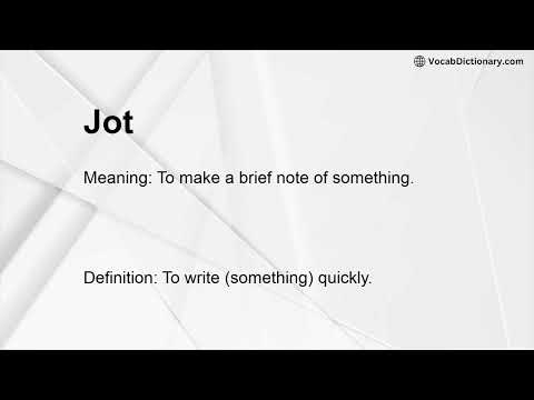 Jot Meaning
