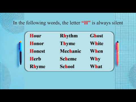 Silent letter "H" with meaning and example sentence