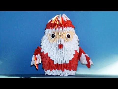 3D origami Santa Claus tutorial instruction | The Secrets of Origami