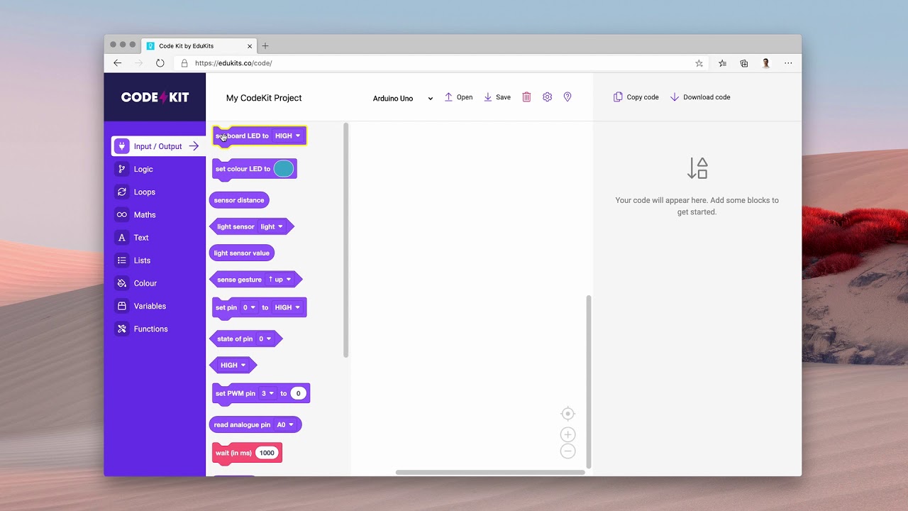 Drag and Drop Coding for Arduino: Meet Code Kit
