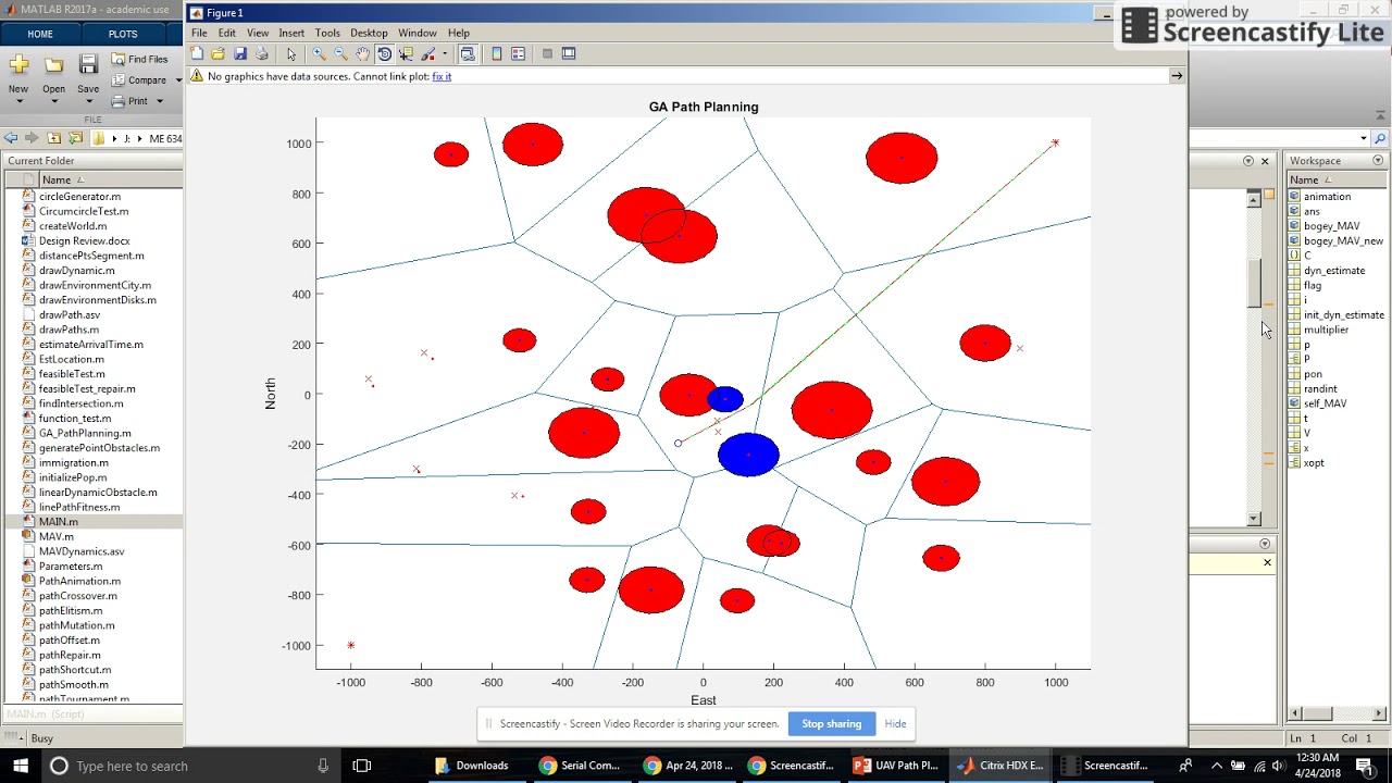 Genetic Algorithm Path Planning - Multiple Dynamic Obstacles