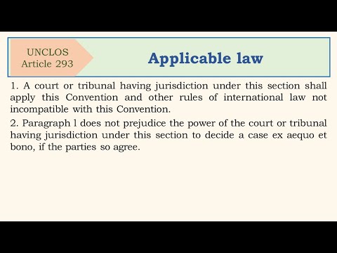 Law of the sea convention, Article 293, Applicable law
