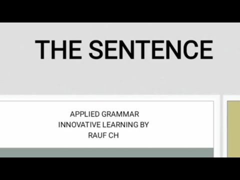 The Sentence || Innovative English Grammar || How to learn "The Sentence"