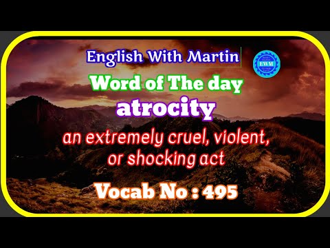 atrocity Tamil meaning | pronunciation & a sentence | vocabulary | English with Martin | EWM #495