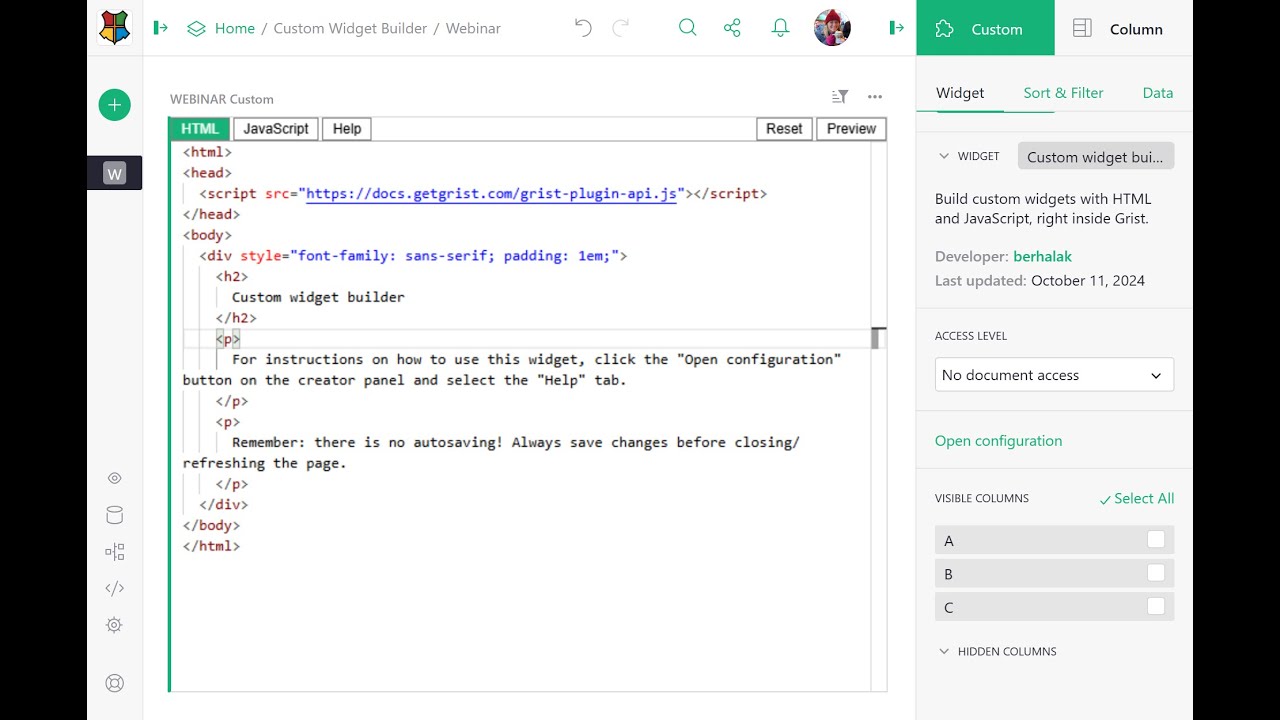 Custom Widget Builder - December 19, 2024