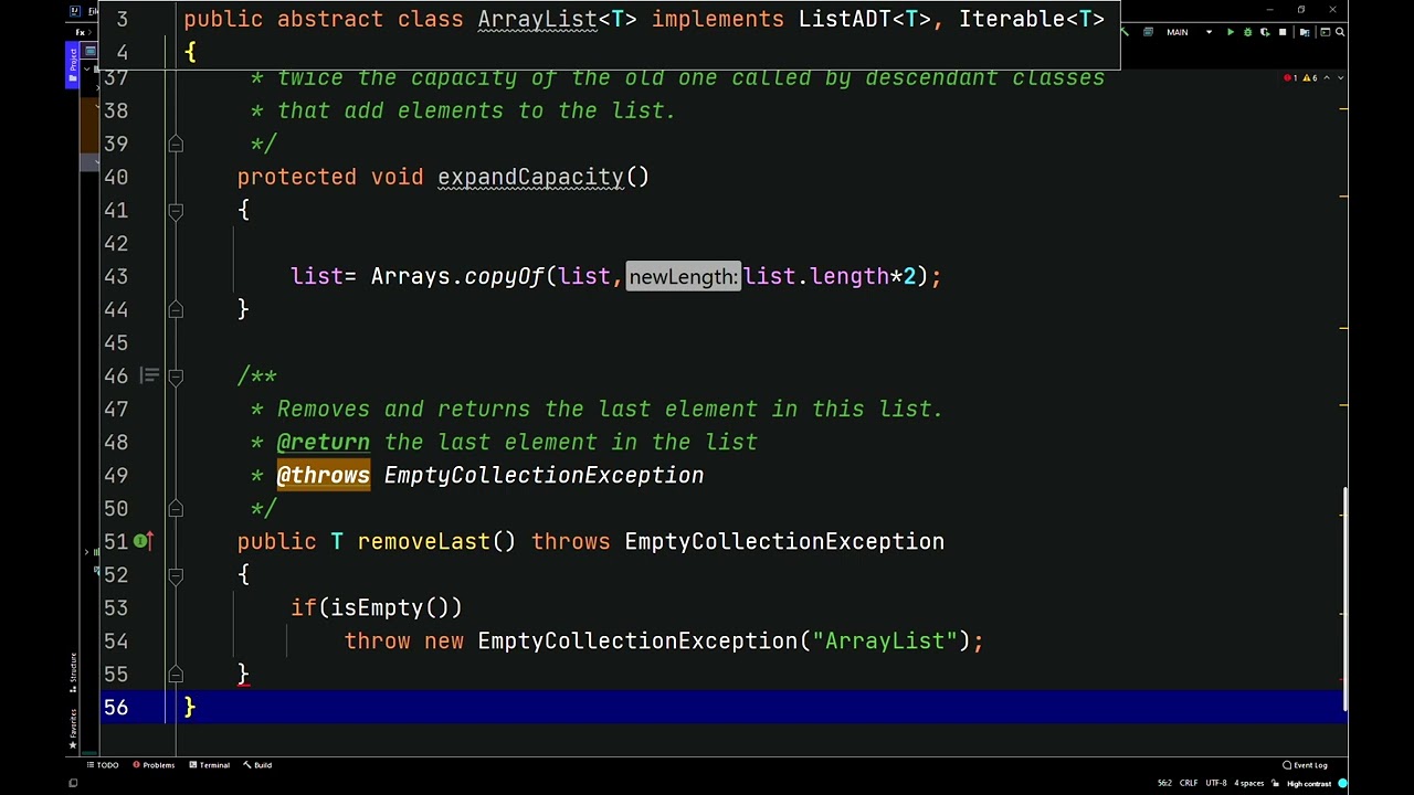 Java ArrayList ADT Implementation Part 1