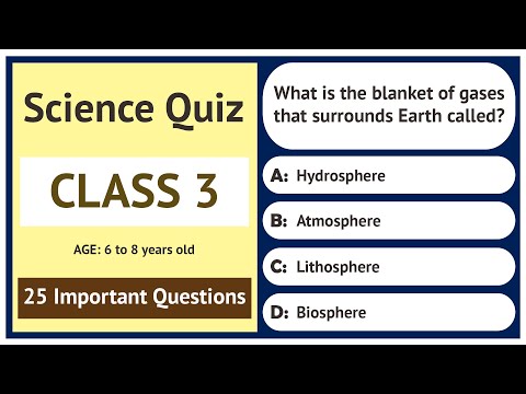 Science Quiz for Class 3 | 25 Important Questions | Age 6 to 8 Years Old | GK Quiz | Grade 3