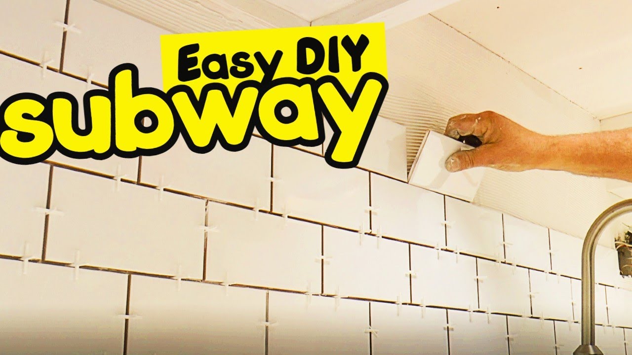DIY Subway Tile Kitchen Backsplash (3x6 brick pattern)
