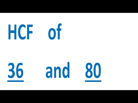 HCF of 36 and 80