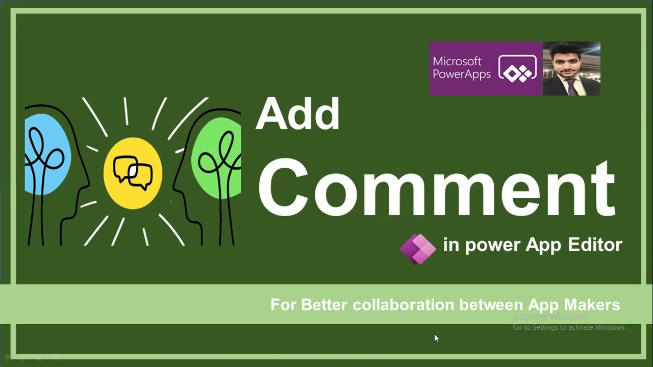 add comment on power app components