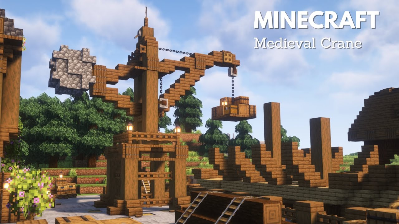 Minecraft: How to build a Medieval Crane | Minecraft Tutorial ...