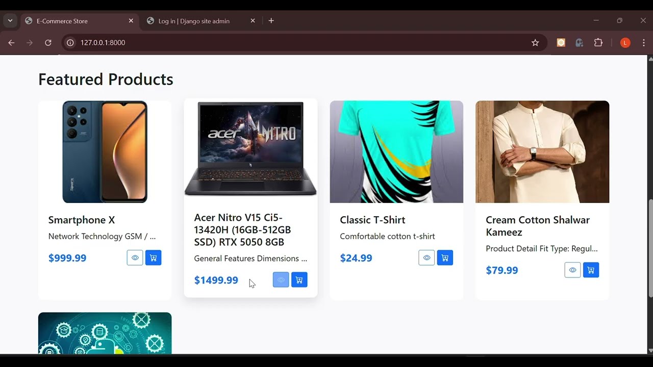 Full Stack E-commerce Website 🛒 HTML CSS JavaScript Django (python) Project #python #django