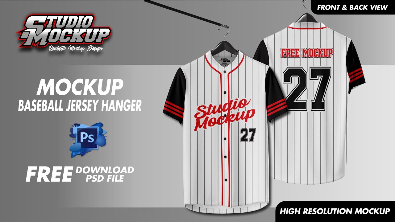 MOCKUP JERSEY BASEBALL HANGER | FREE DOWNLOAD MOCKUP | MOCKUP PSD
