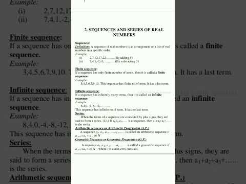 Definition of Sequence and Arithmetic Sequence