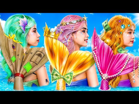 Poor Vs Rich Vs Giga Rich Girls At Mermaid Makeover Contest! Who Is The Best?
