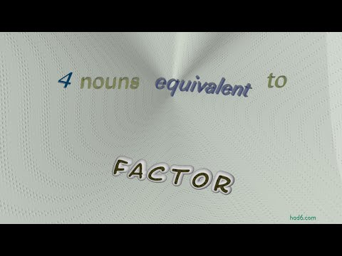 factor - 4 nouns having the meaning of factor (sentence examples)
