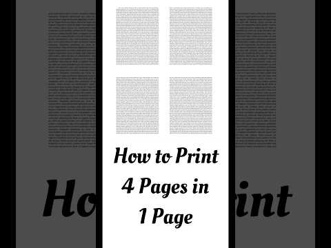 How to print four pages in 1 page #shortfeed #shorts