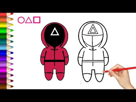 Squid Game Guard Drawing | Simple & Easy for Kids