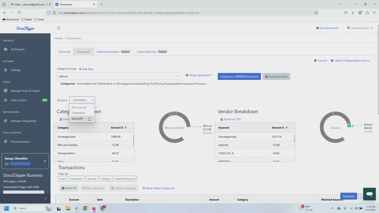Editing Categories in DocuClipper