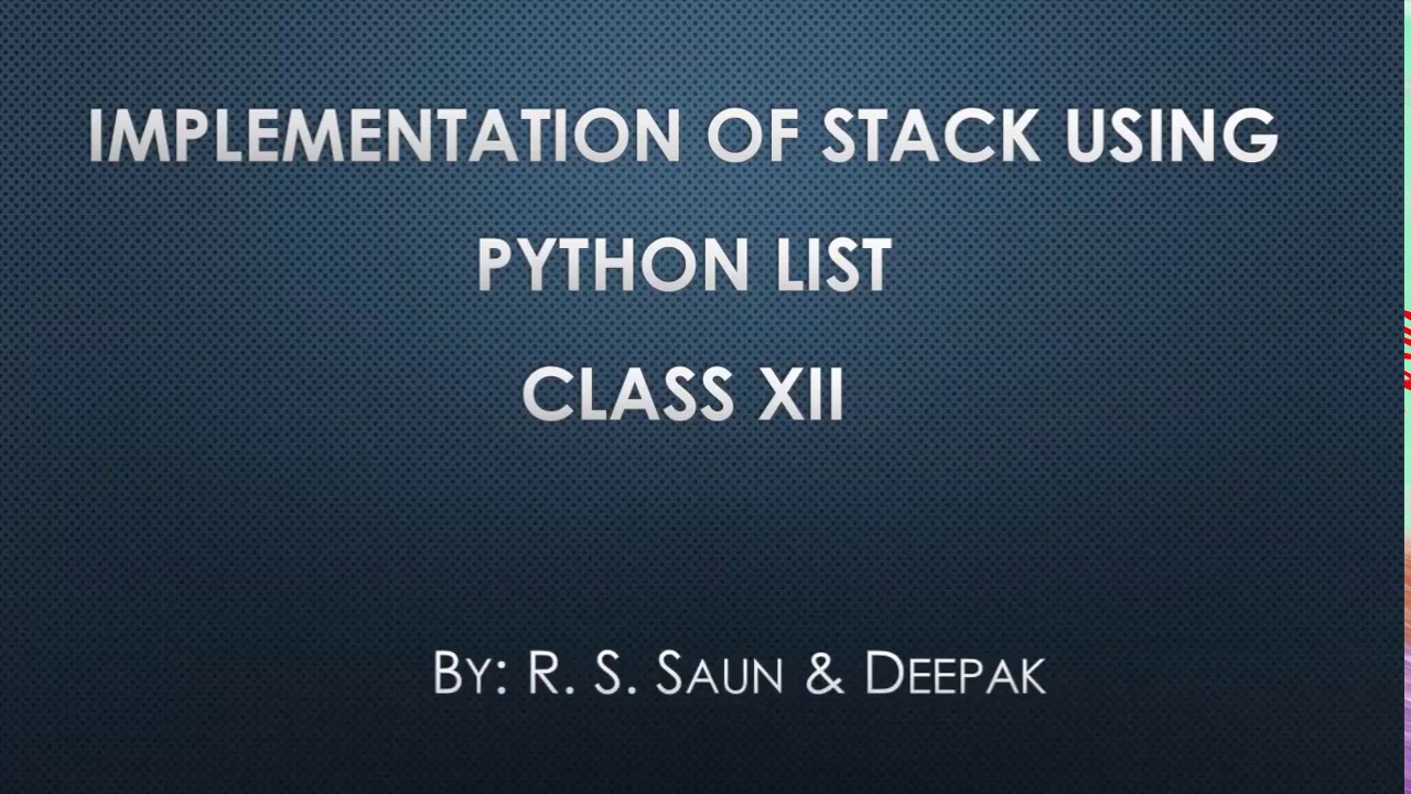 #2 stack implementation using list in python