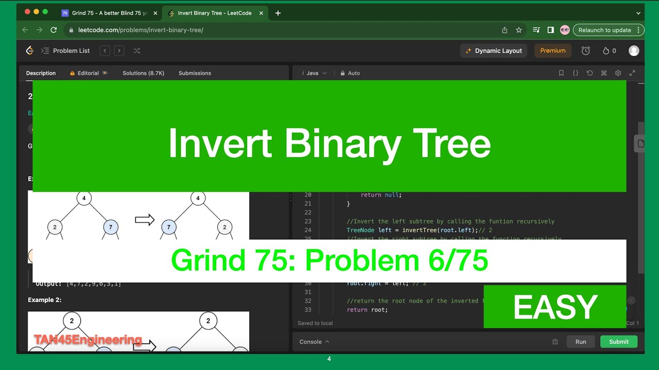 #6 Invert Binary Tree Problem | Leetcode - Java | Grind 75: Coding Series