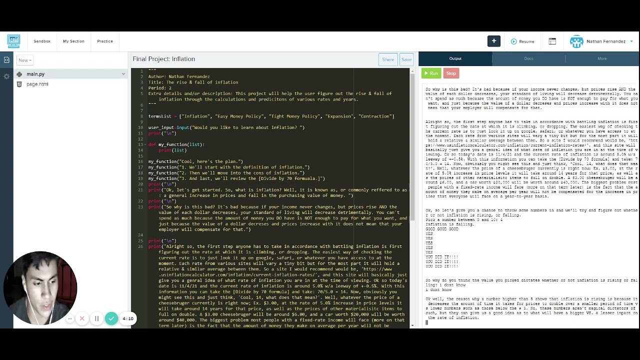 Final Project  Inflation   CodeHS