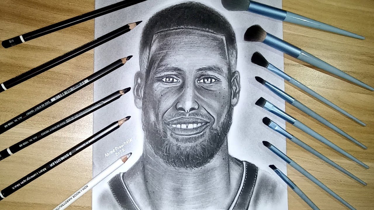 Portrait Drawing STEPHEN CURRY (Semi Realistic Portrait) | #animedrawholic 002