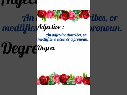 Adjective | Adjective and its degree | English grammar. | English #education #easy #subscribe