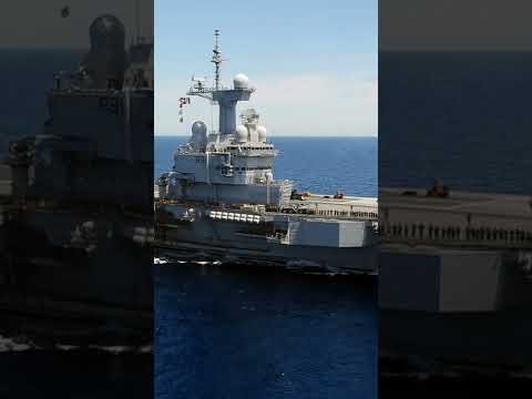 Cool French aircraft carrier Charles de Gaulle (R91)