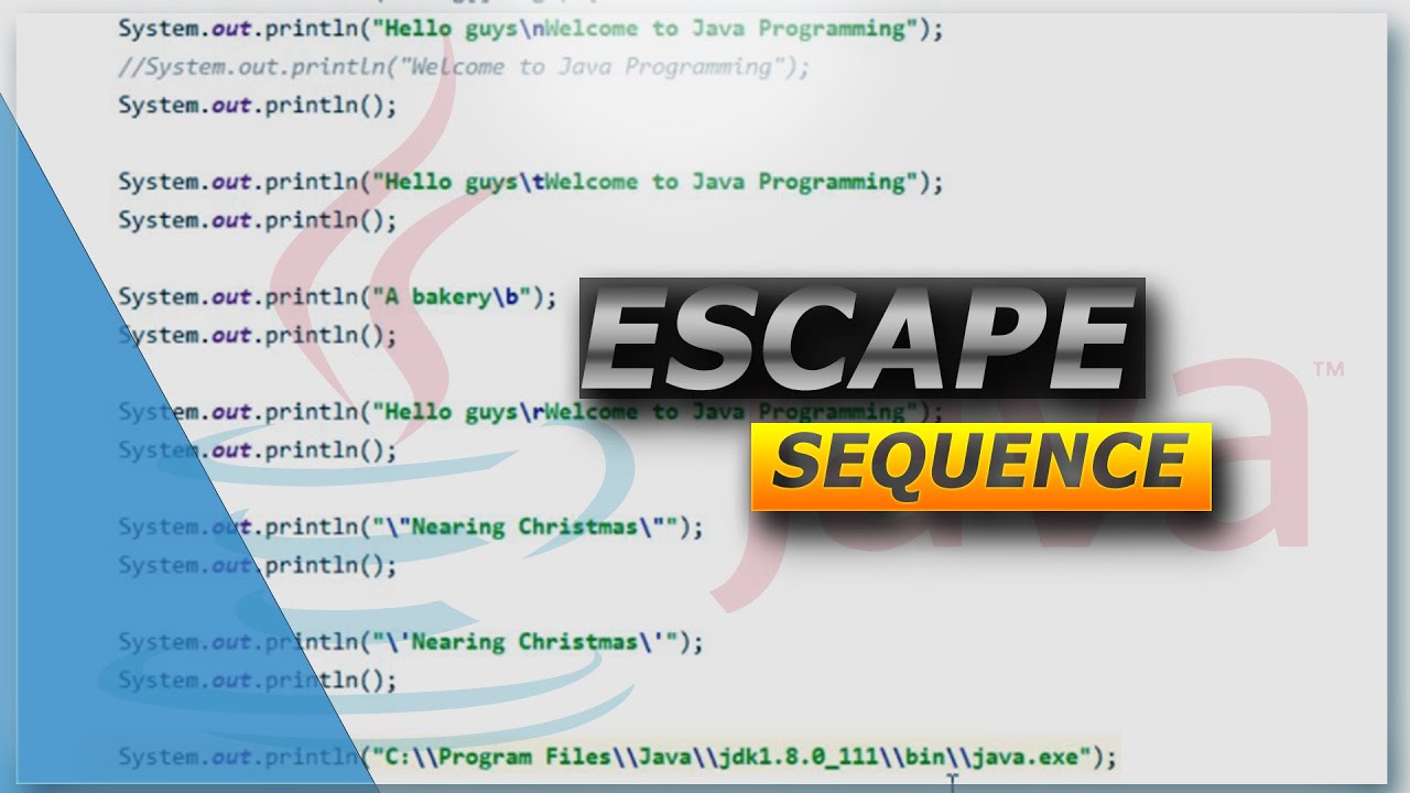 Java Tutorial 15 - Escape Sequence