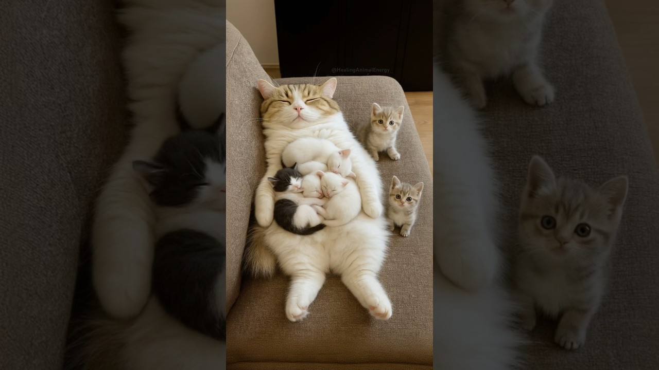The Sweetest Family Nap Cats Sleeping Together in Pure Peace