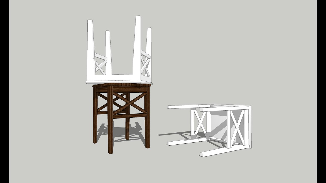 How to draw IKEA INGOLF stool on SketchUp