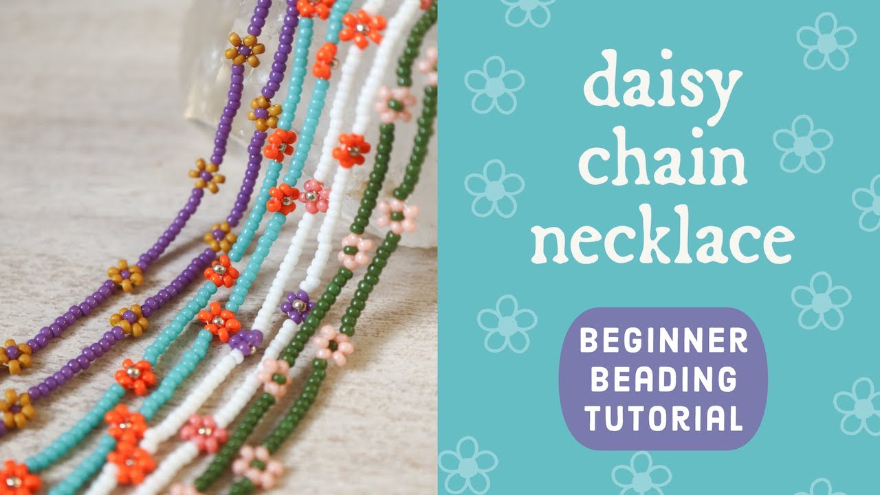 Super Easy Beaded Flower Necklace For Beginners